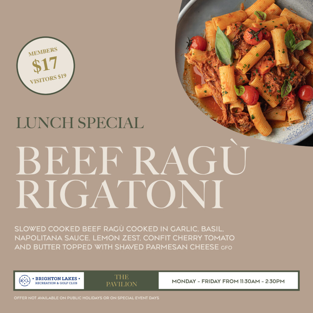 Beef Ragu Rigatoni - Brighton Lakes