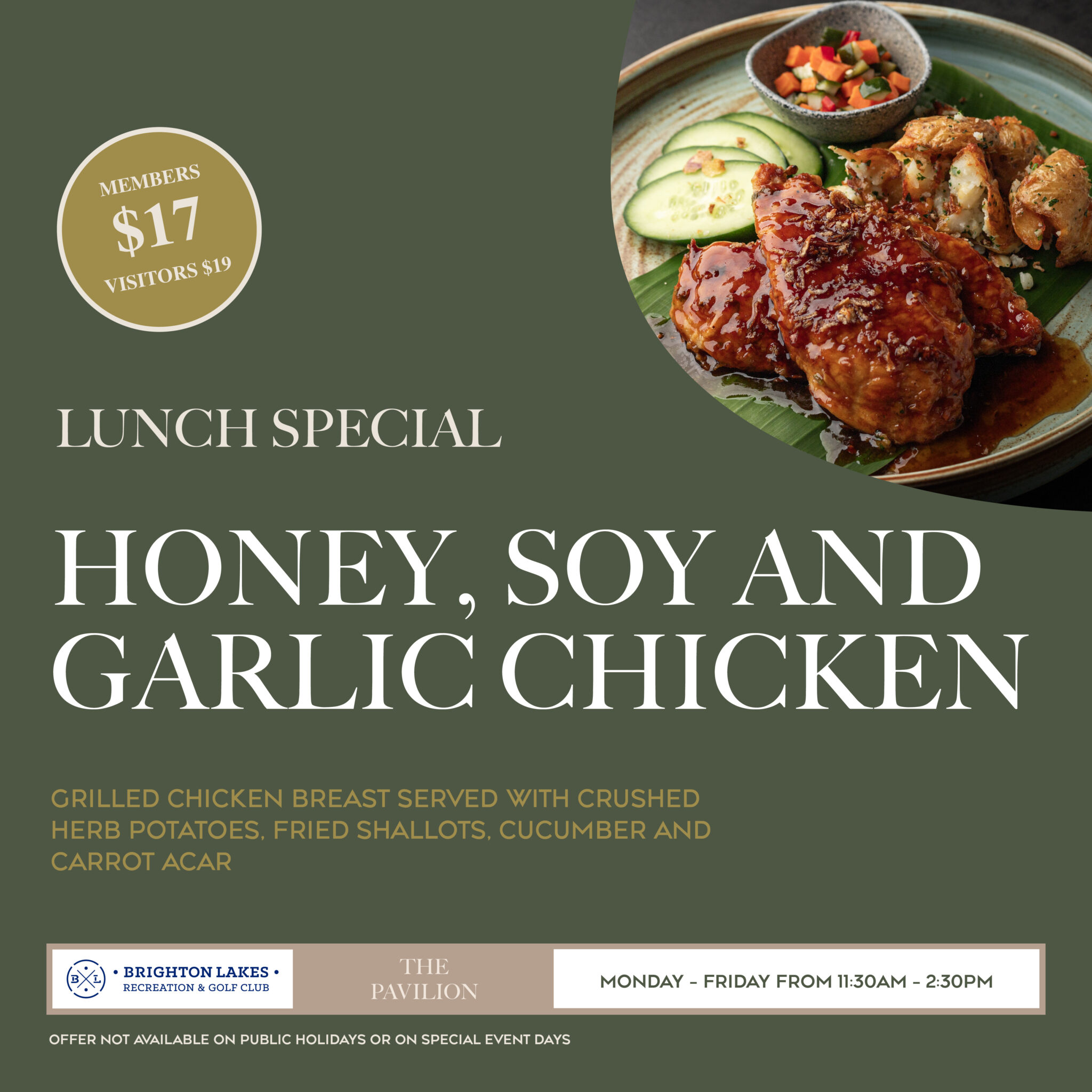 Honey, Soy and Garlic Chicken - Brighton Lakes